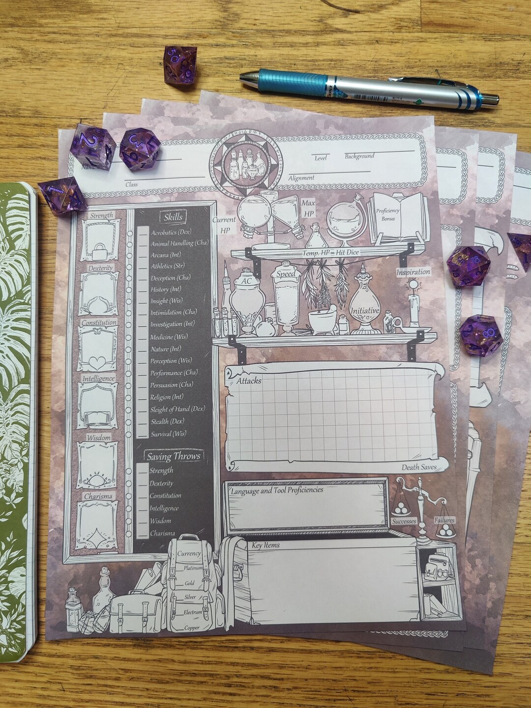 The Alchemist's Lab - Fillable PDF Character Sheet D&D 5e - Etsy