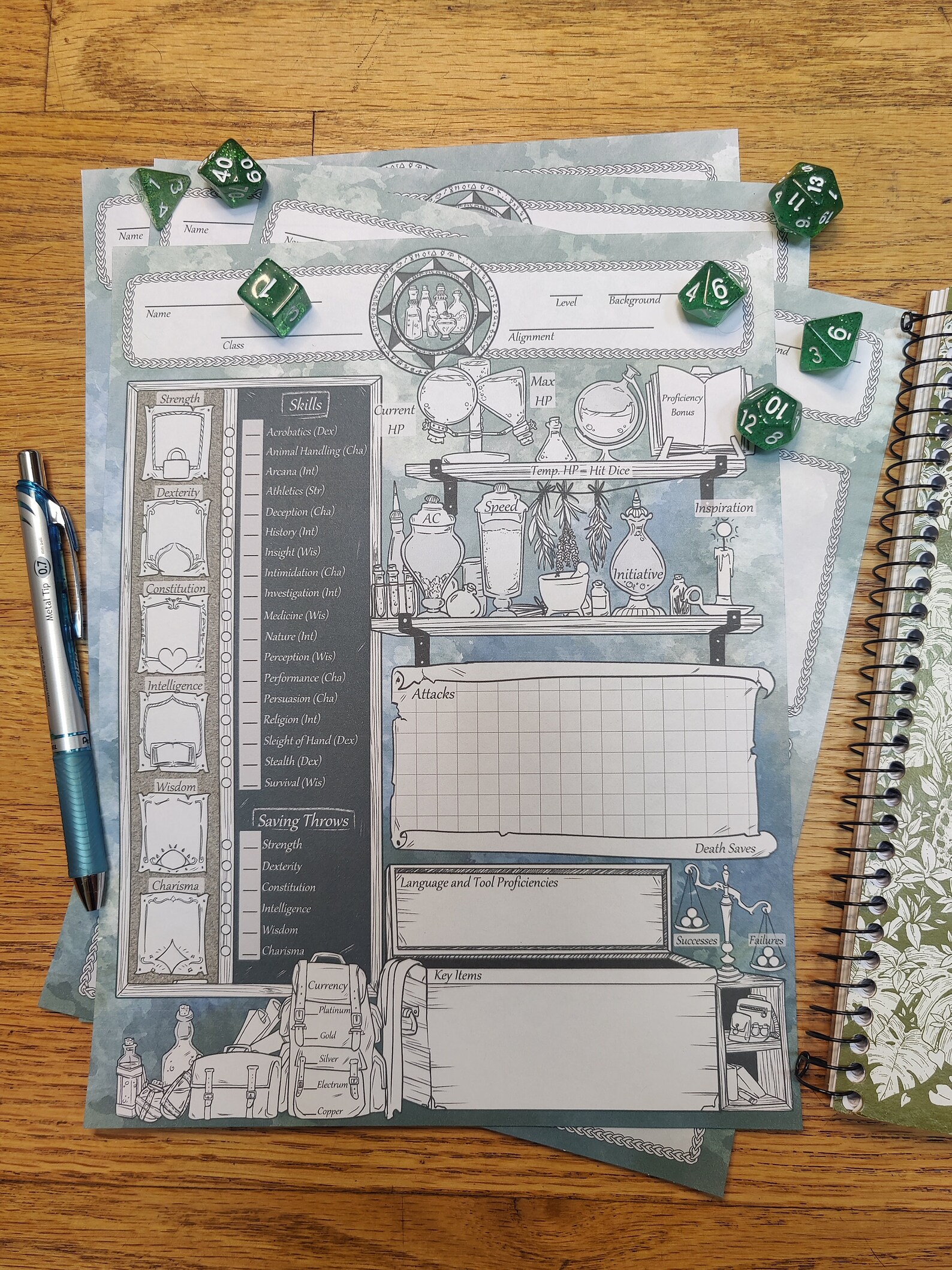 The Alchemist's Lab Fillable PDF Character Sheet D&D 5e - Etsy