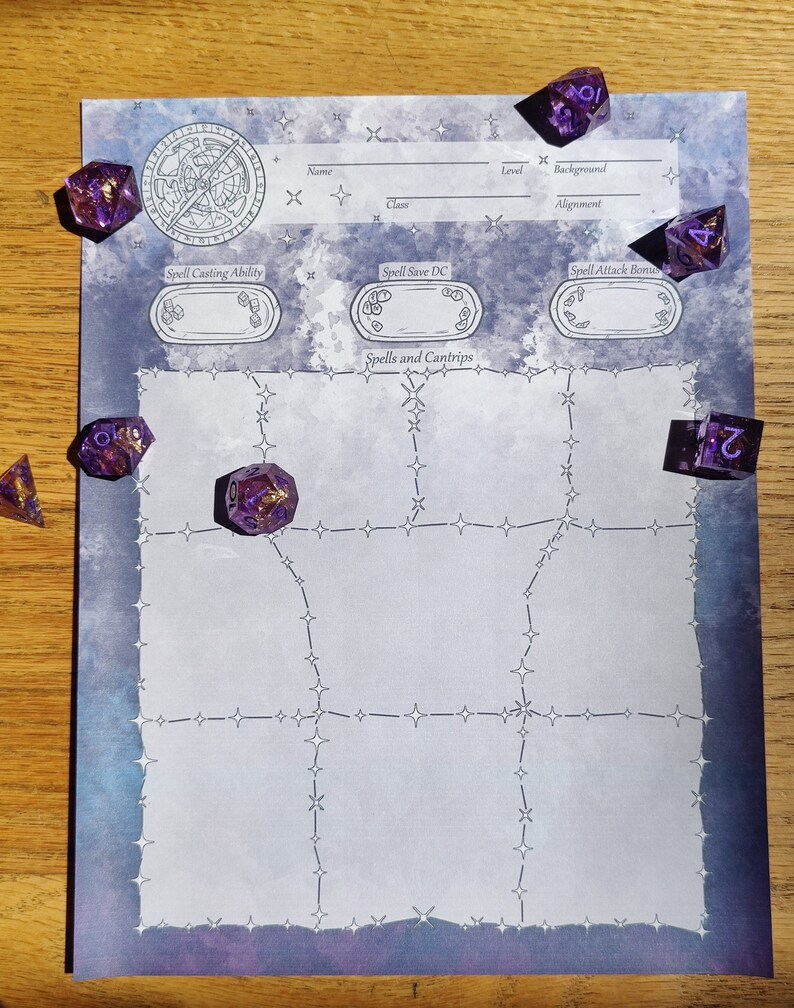 Written in the Stars Downloadable Divination Character Sheet - Etsy