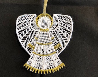 Lace angel ornament | Etsy