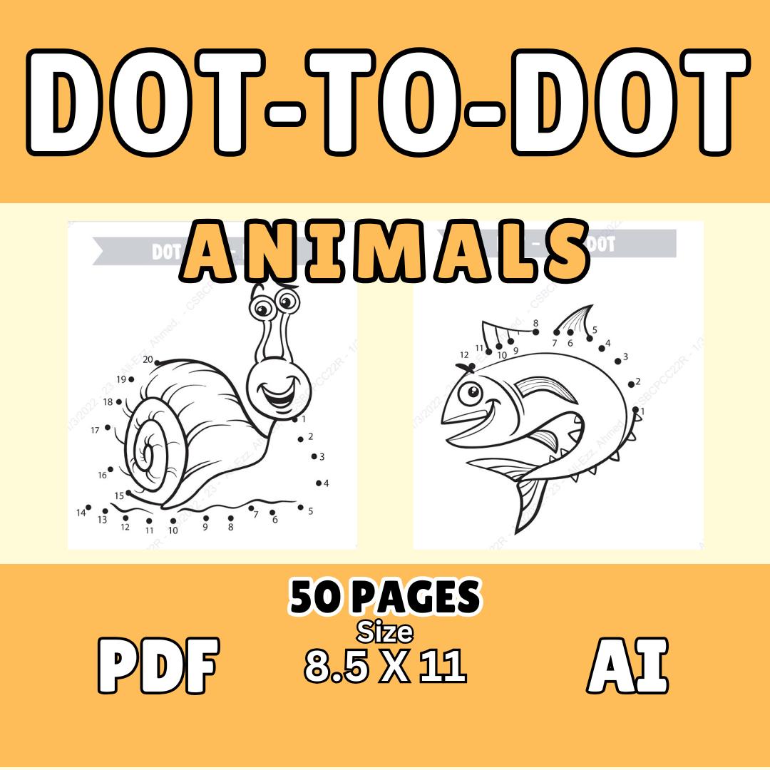Dot to Dot Animal 50 Pages for Kids and Adults – Digital Download - Etsy