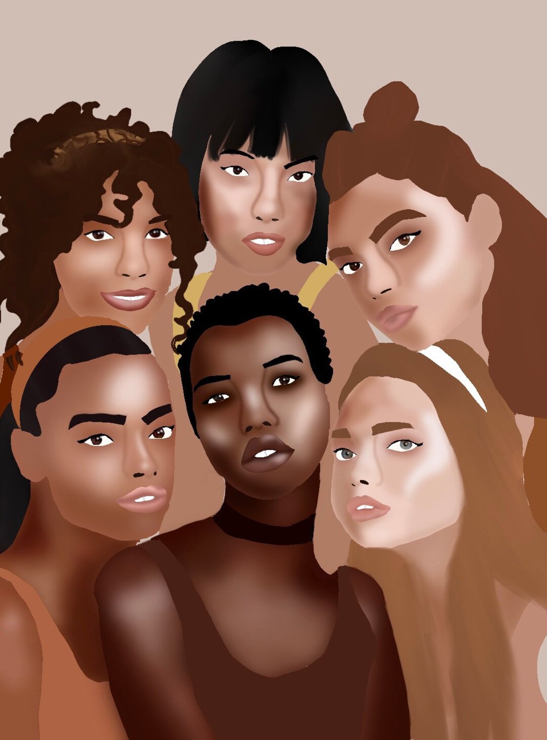 Full Face Custom Digital Art of Me or Friends Any Picture Digitoon ...