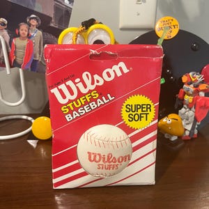 Rare Vintage 80's Lewco Wilson Stuffs Soft Baseball Ball Toy in Box ...