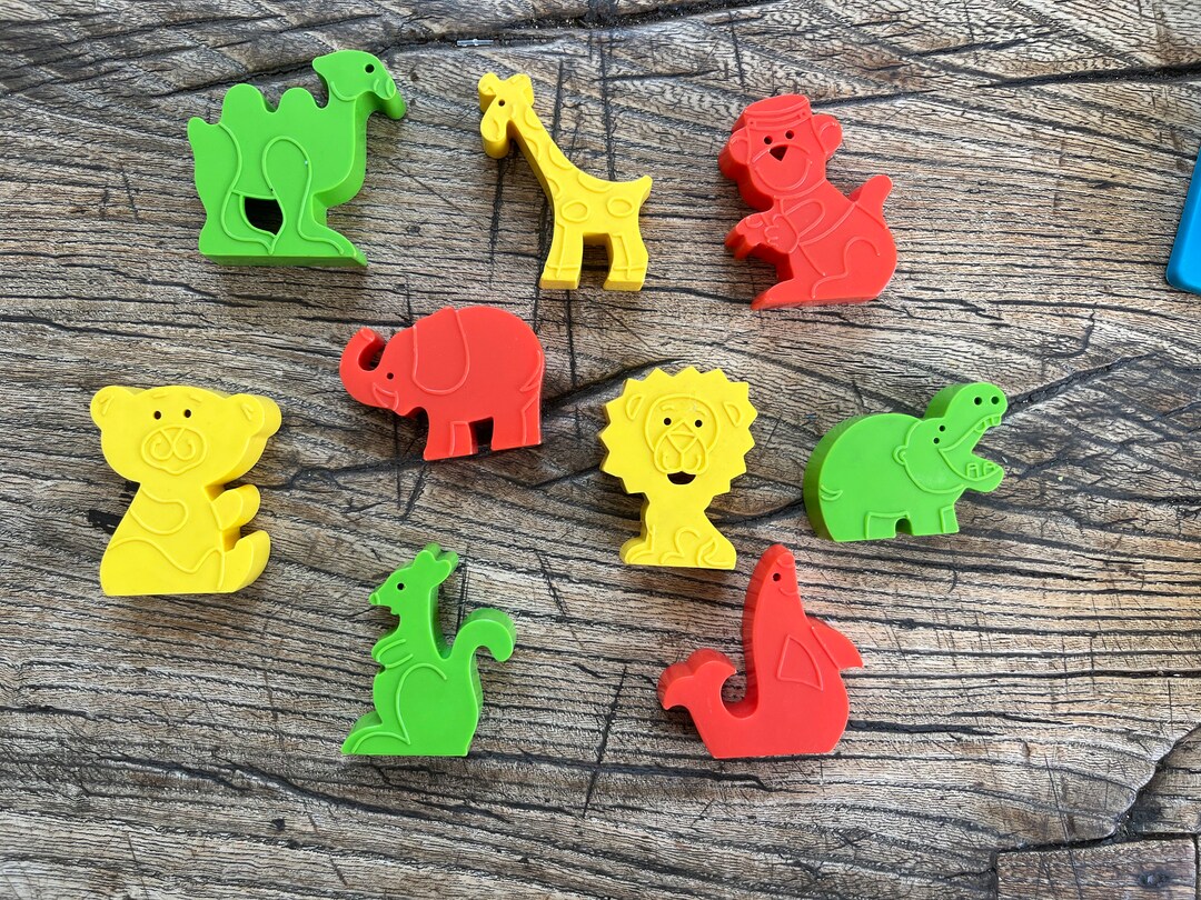 Vintage 80's Gabriel Zoo Animals Puzzle Pieces Play-doh Molds - Etsy