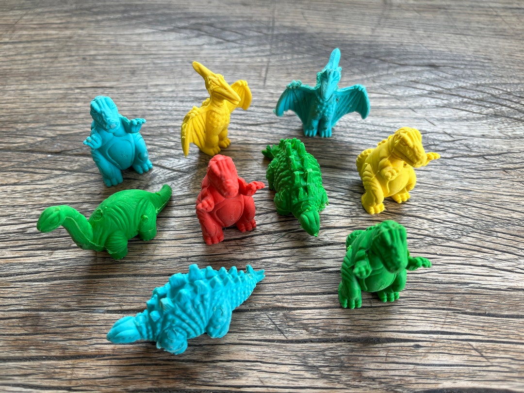 Rare Vintage Keshi Japanese Rolling Rubber Dinosaurs Godzilla Set of 9 ...