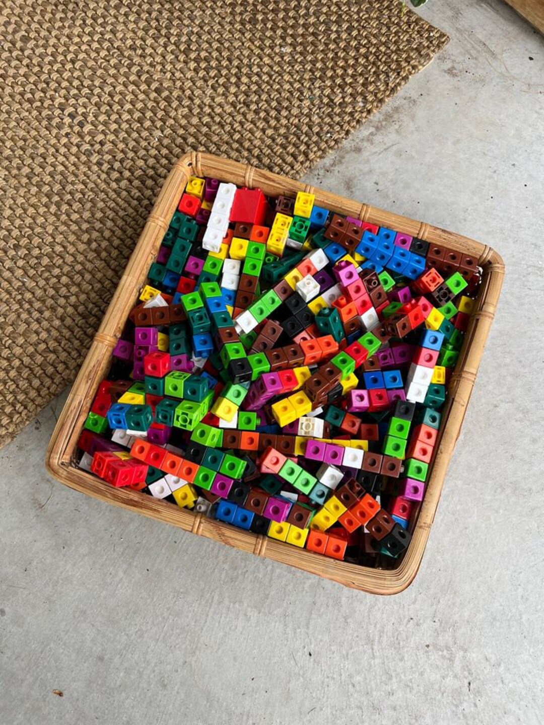 Vintage Lot of Math Cubes, Interlocking Learning Toys Building Blocks ...