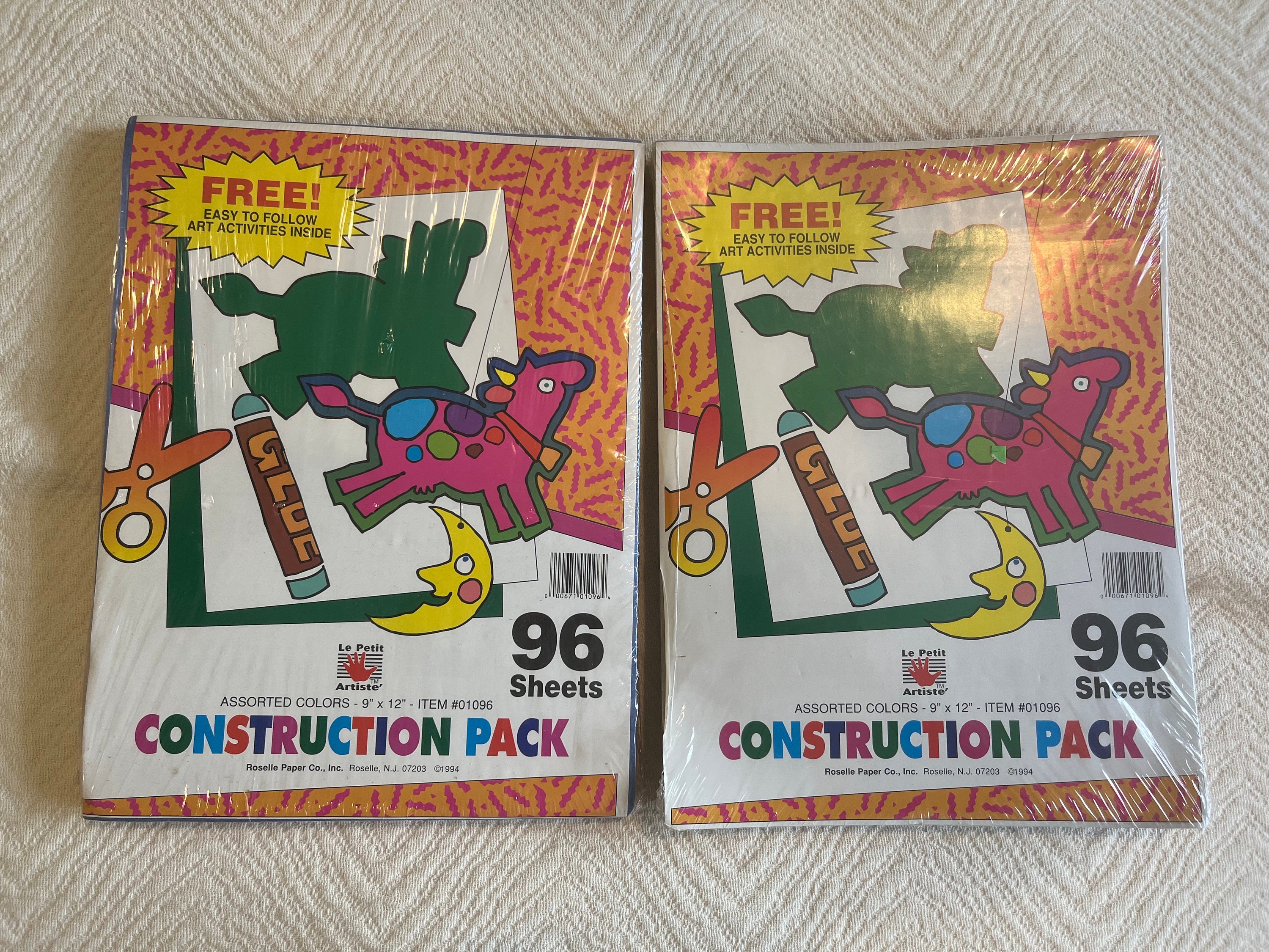 Rare Vintage 1990's Retro Colored Construction Paper Set Activity Paper ...