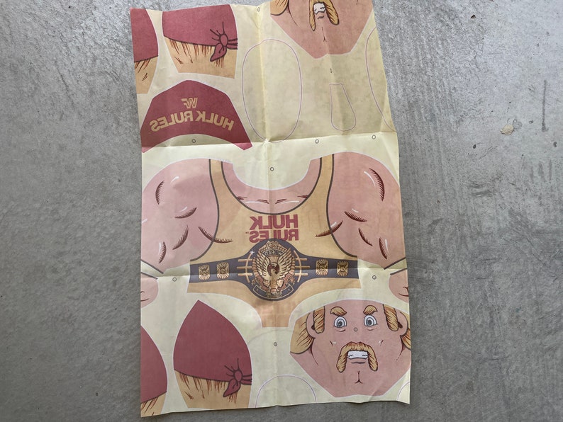 Vintage WWE Hulk Hogan Halloween Paper Cut Out Mask Costume, Wrapping ...