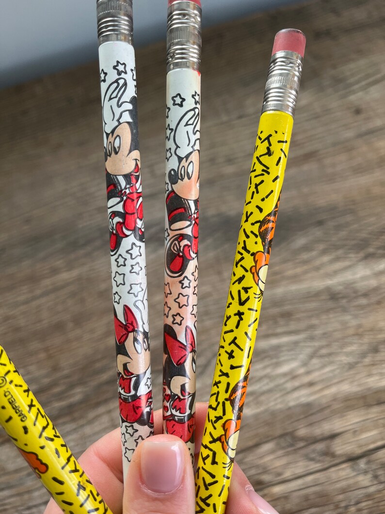 Vintage 1978 Garfield and Mickey Mouse Jumbo Pencils -JIM DAVIS Set of ...