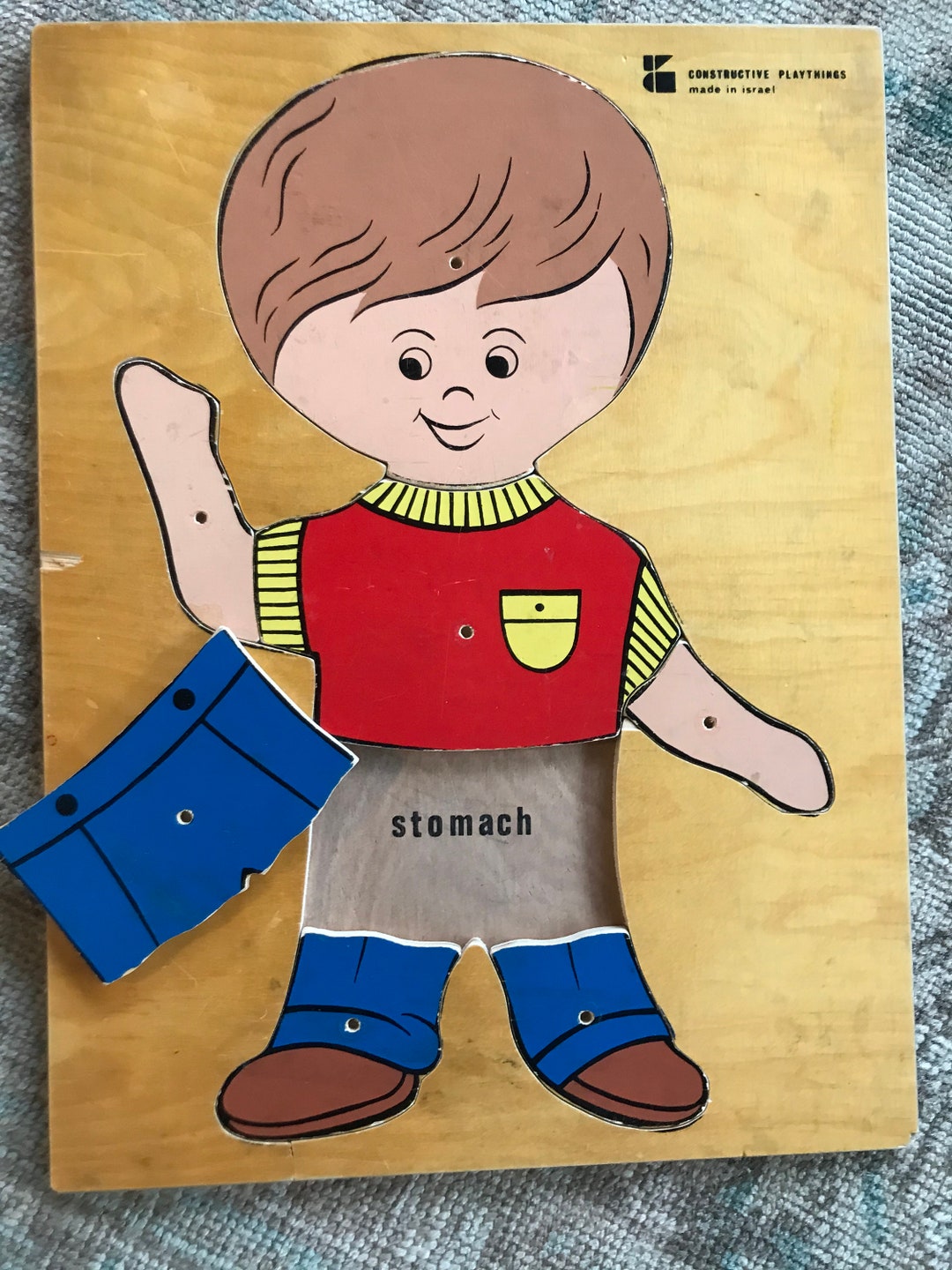 Vintage Constructive Playthings Body Parts Boy Wooden Tray Puzzle ...