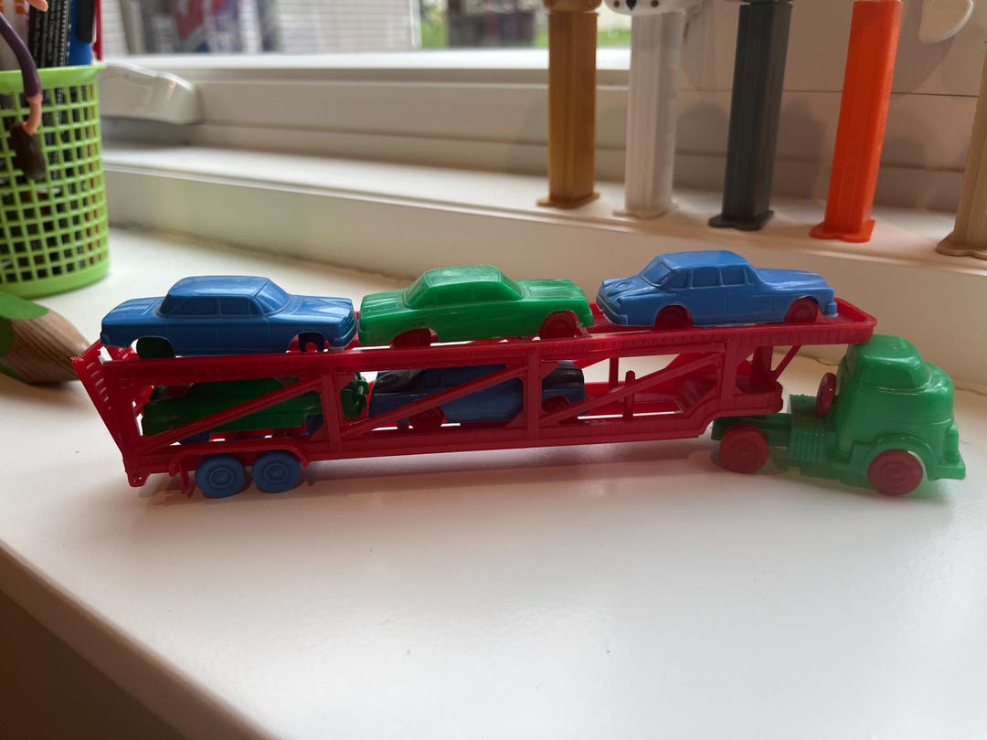 Vintage Timmee Toys Auto Transporter Tracter Trailer Toy - Etsy