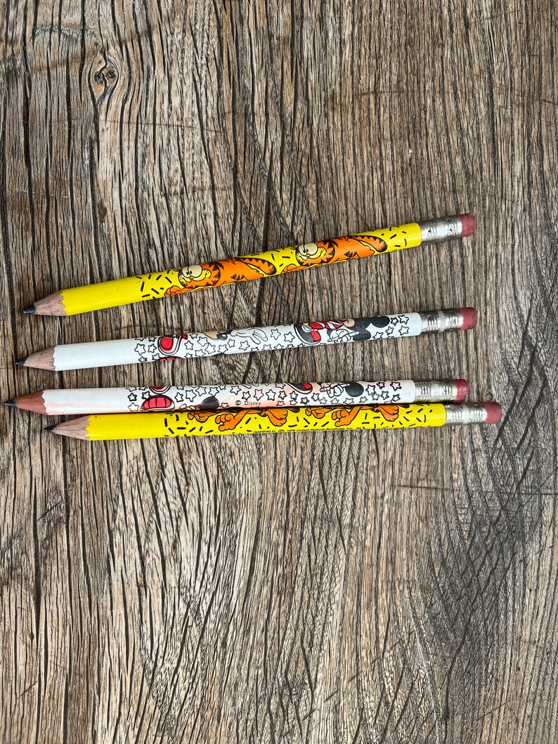 Vintage 1978 Garfield and Mickey Mouse Jumbo Pencils -JIM DAVIS Set of ...