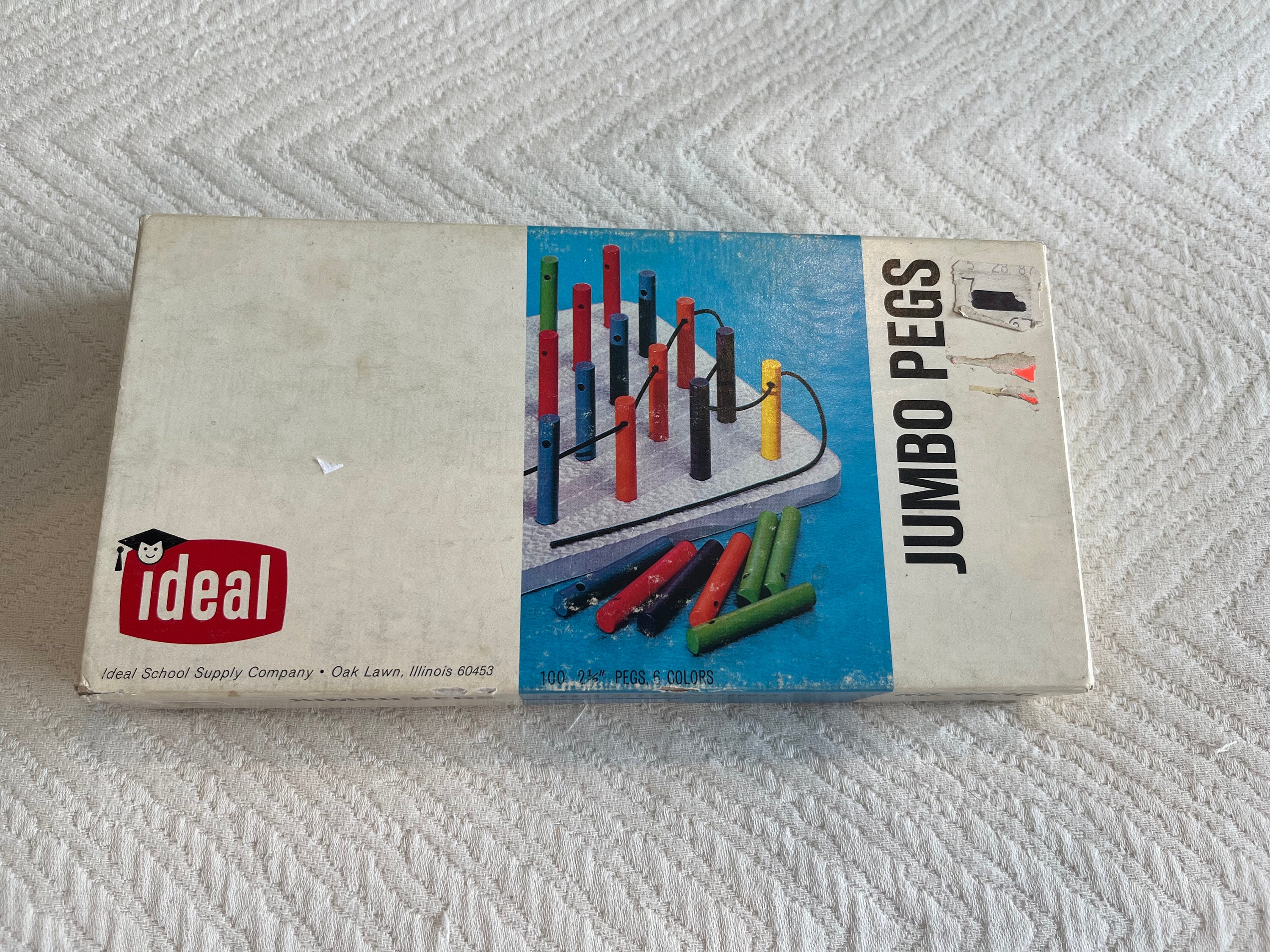 Rare Vintage 60's Ideal Toys Jumbo String Pegs, Design Blocks, Creative ...