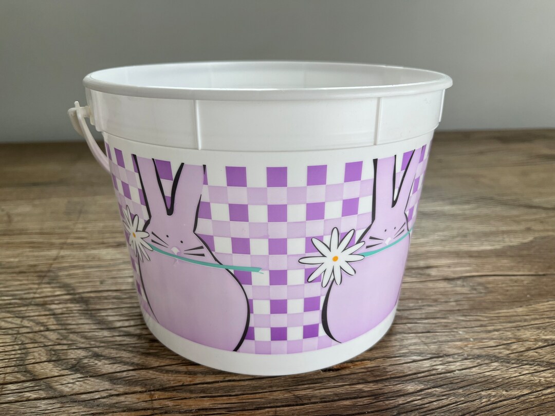 Vintage Berry Plastics Easter Bunny Egg Candy Bucket Pail Basket - Etsy