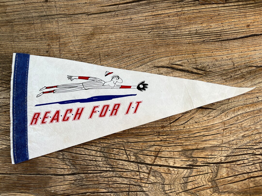 Vintage 1970's Baseball Reach for It Pennant Flag Banner - Etsy