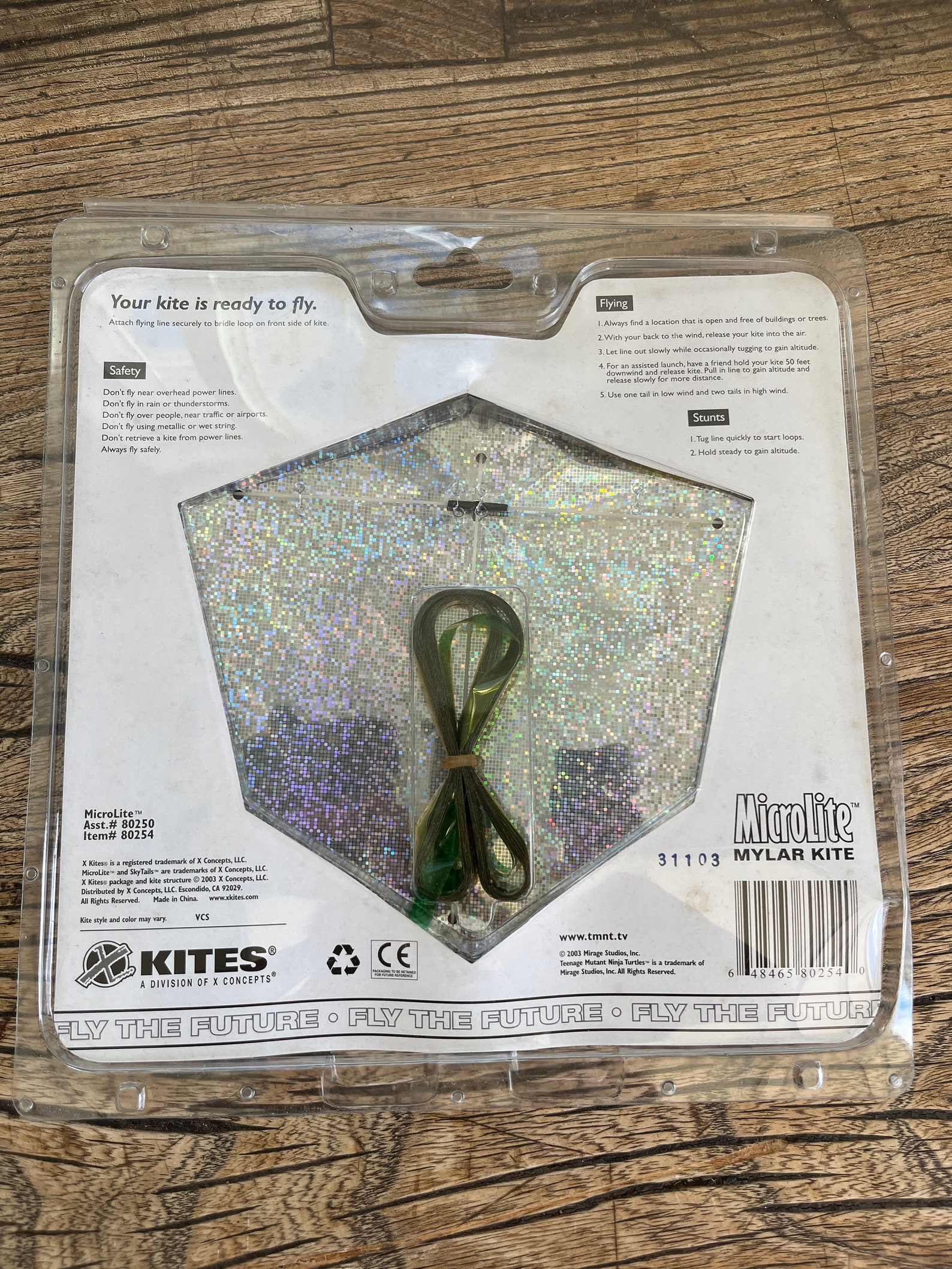 Rare Vintage Teenage Mutant Ninja Turtles TMNT Microlite Mylar Kite ...