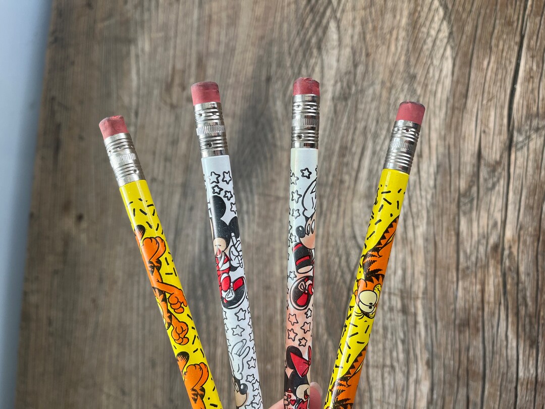Vintage 1978 Garfield and Mickey Mouse Jumbo Pencils -JIM DAVIS Set of ...