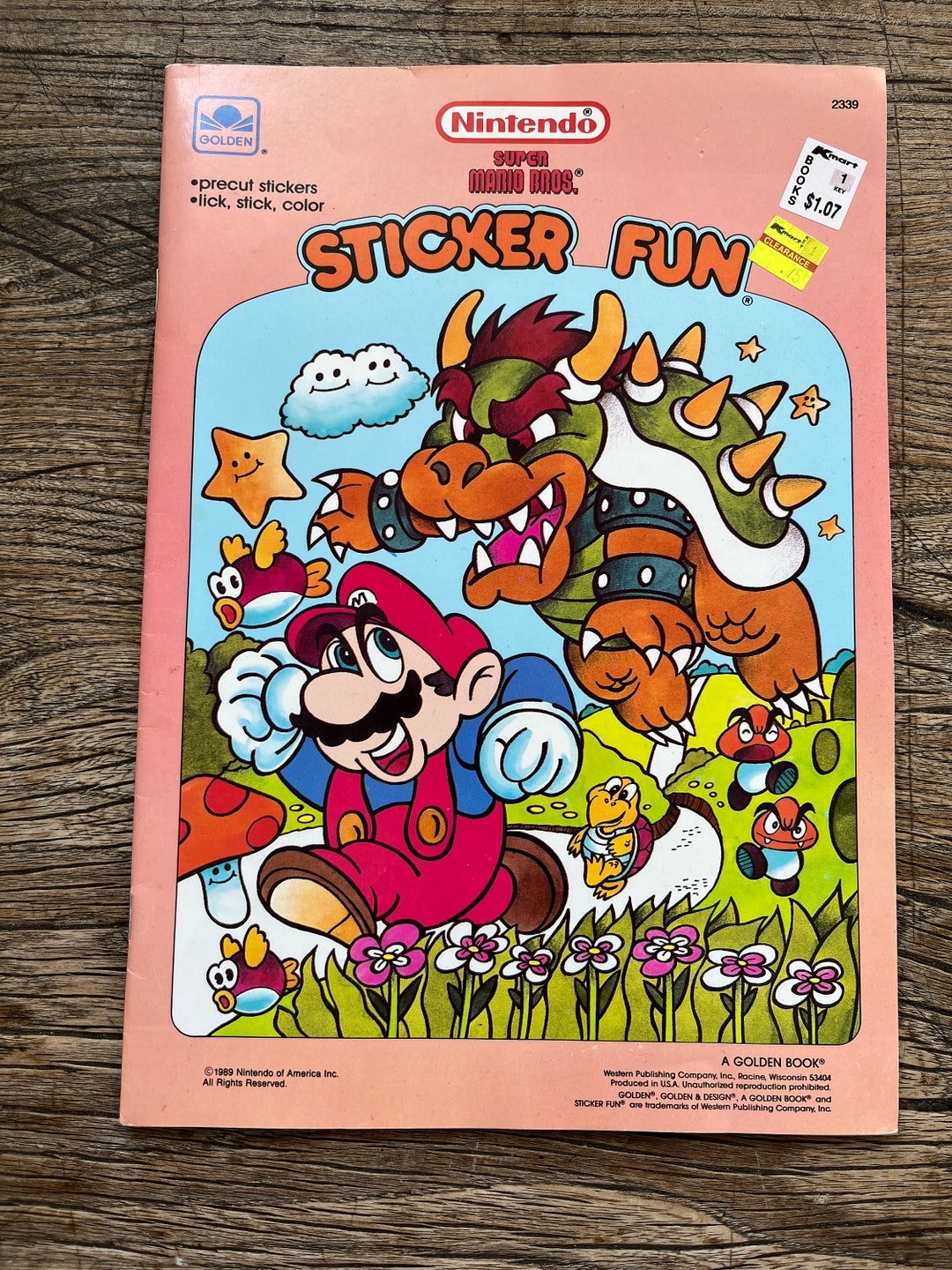 Vintage 1989 NINTENDO Super Mario Brothers STICKER FUN Precut Stickers ...
