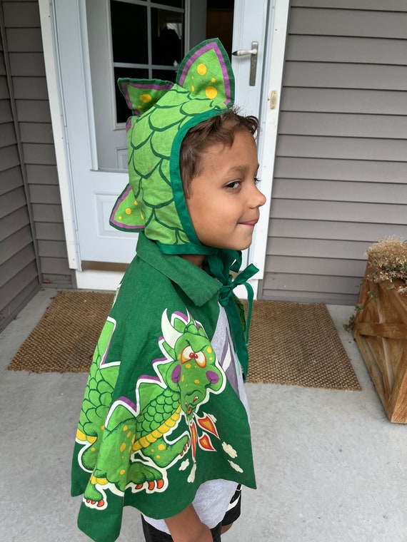 Vintage Green Dragon Cap and Hat Children's Halloween… - Gem
