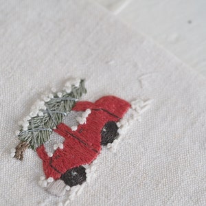 Car With Christmas Tree Embroidery Kit - Etsy