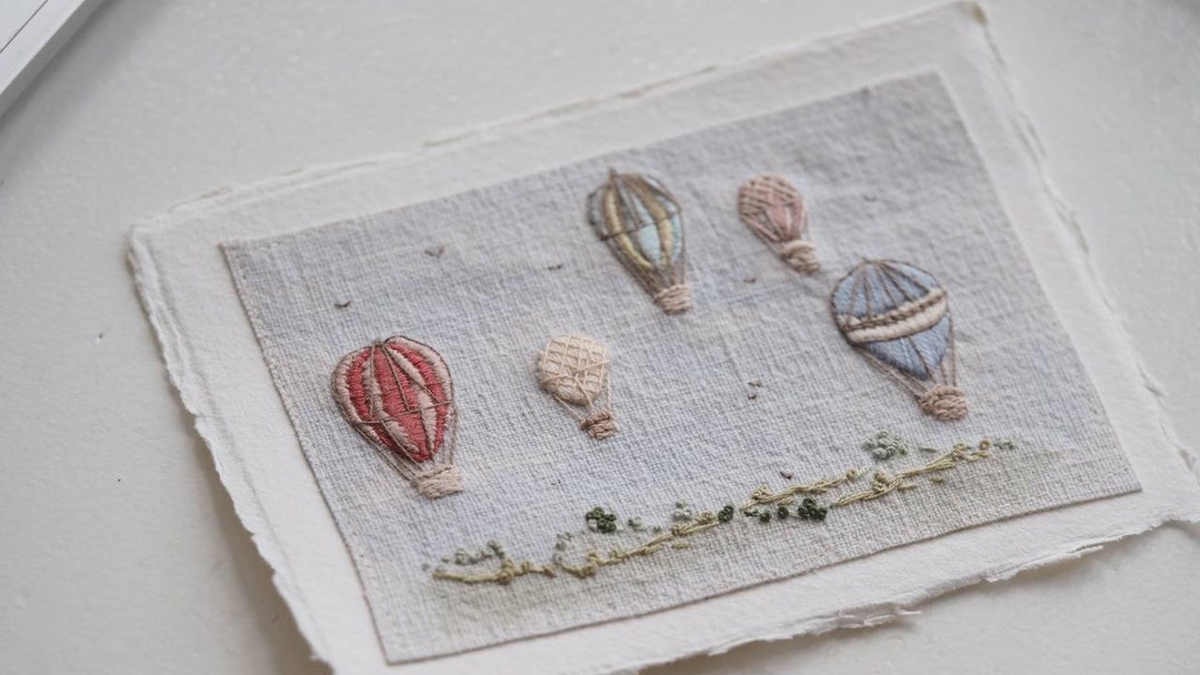 Vintage Balloon Festival - an Embroidery Kit From the Stitchery - Postcards From England Series ...