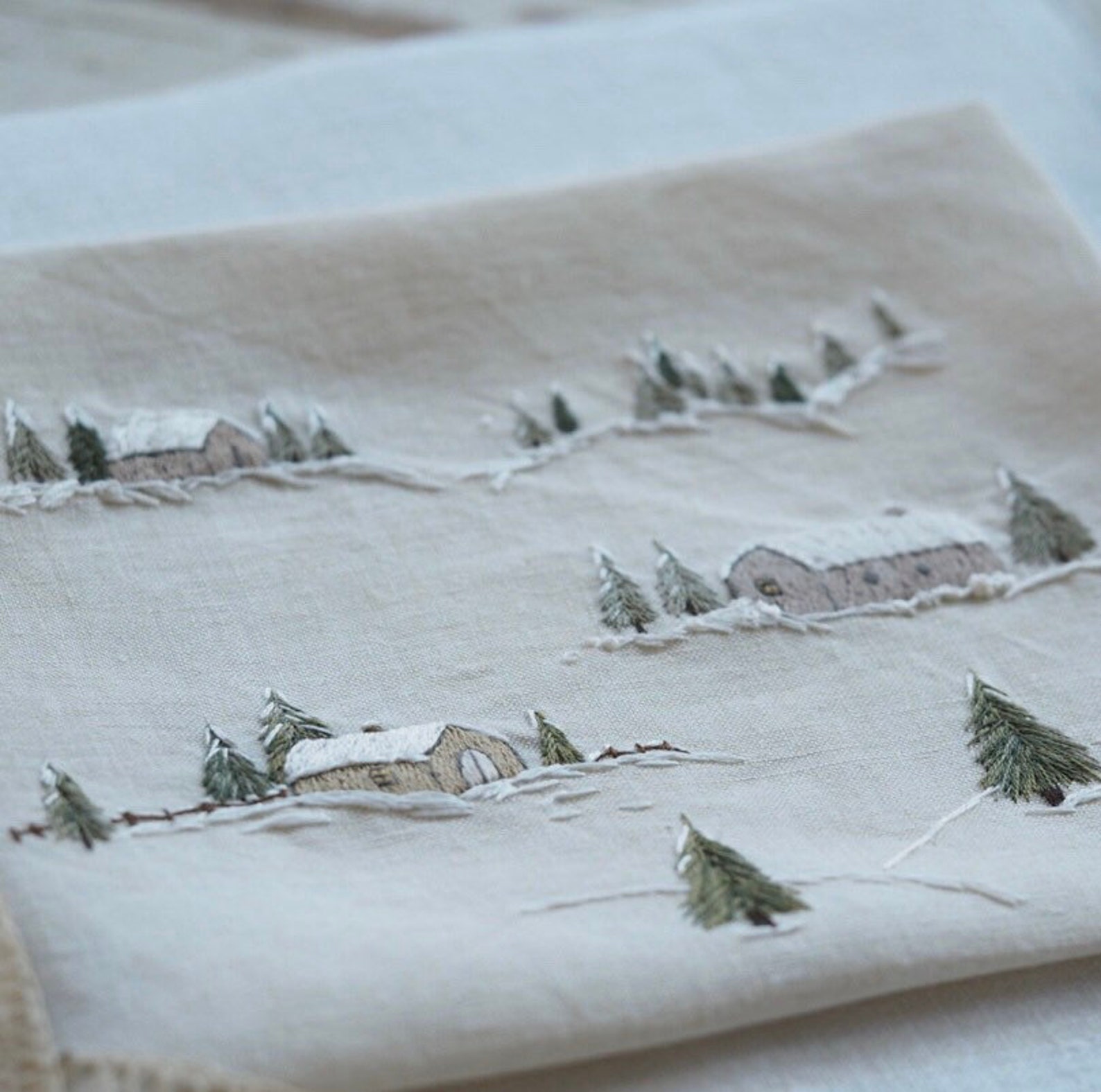 Winter Cabins Embroidery Kit - Etsy