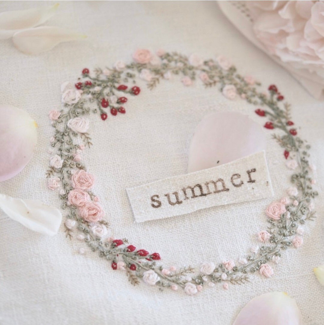 Summer Wreath - an Embroidery Kit From the Stitchery Seasons Range - Etsy