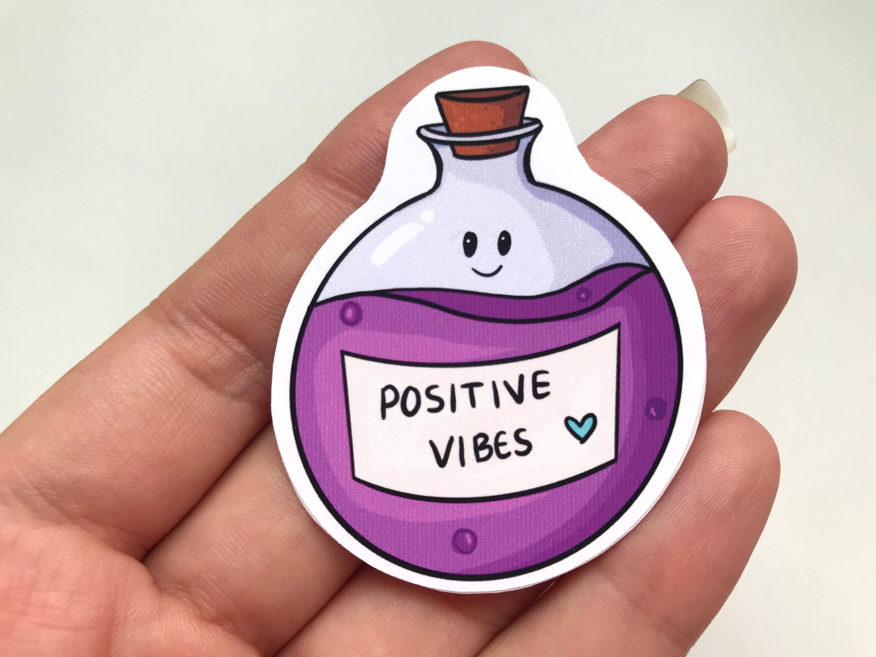 Positive vibes potion vinyl sticker positivity illustration | Etsy