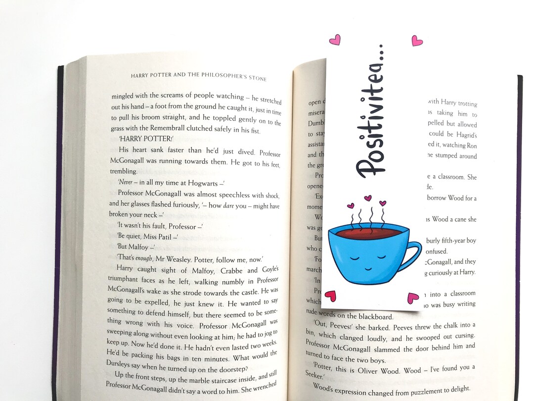 Positivitea Bookmark Made From 100% Recycled Card Cute Stationer Gift ...