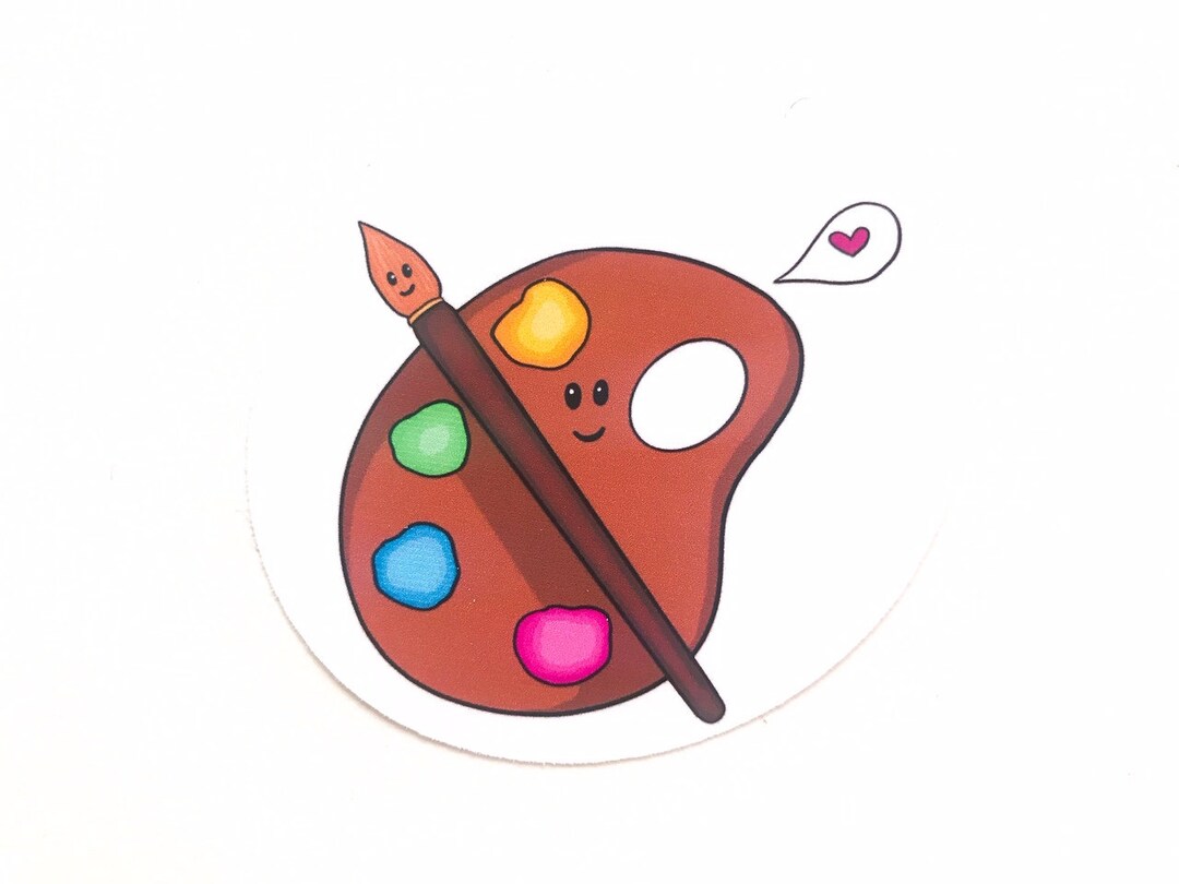 Art Lover Vinyl Sticker Paint Palette Artist Stickers Cute Kawaii ...