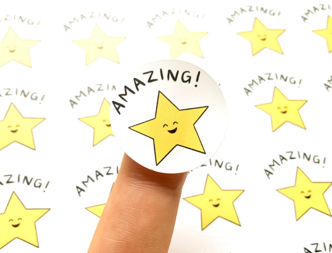 28 X Amazing Star Stickers Reward Sheet Teacher Sticker Stars Cute ...