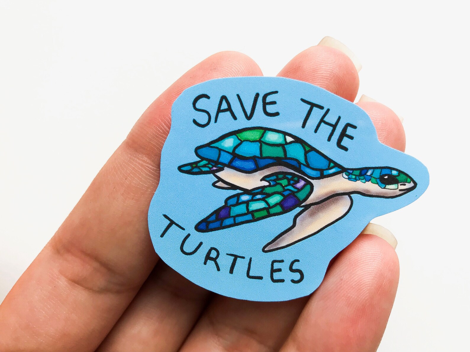 Save the turtles hand-drawn vinyl sticker illustration sea | Etsy