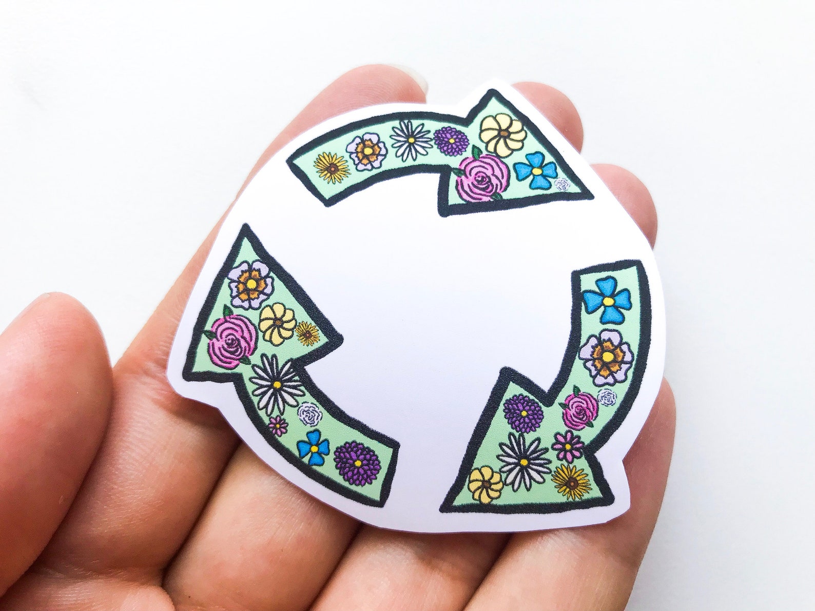 Recycle Vinyl Sticker Save the Planet Flowers Trees Reuse Reduce ...