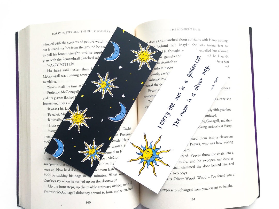 Sun and Moon Bookmarks Set of Two Illustration Kawaii Cute Book ...
