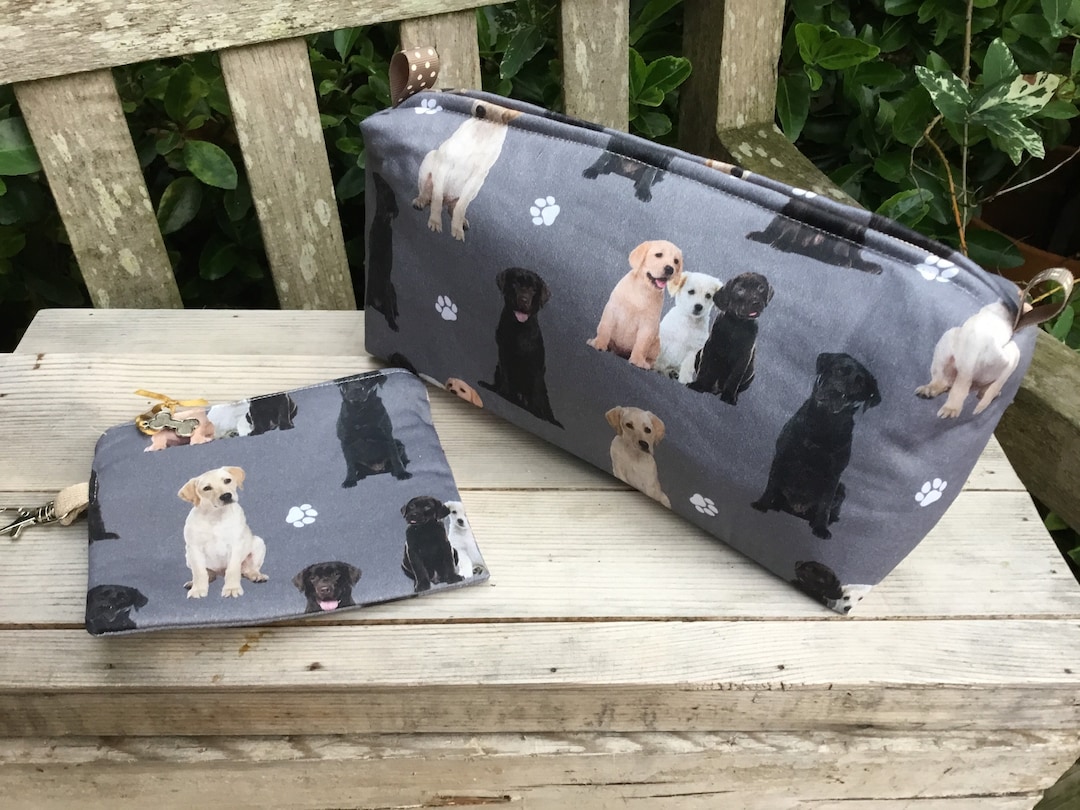 Handmade Labrador Dog Fabric Zip Coin Purse / Wash Bag / Cosmetic Bag ...