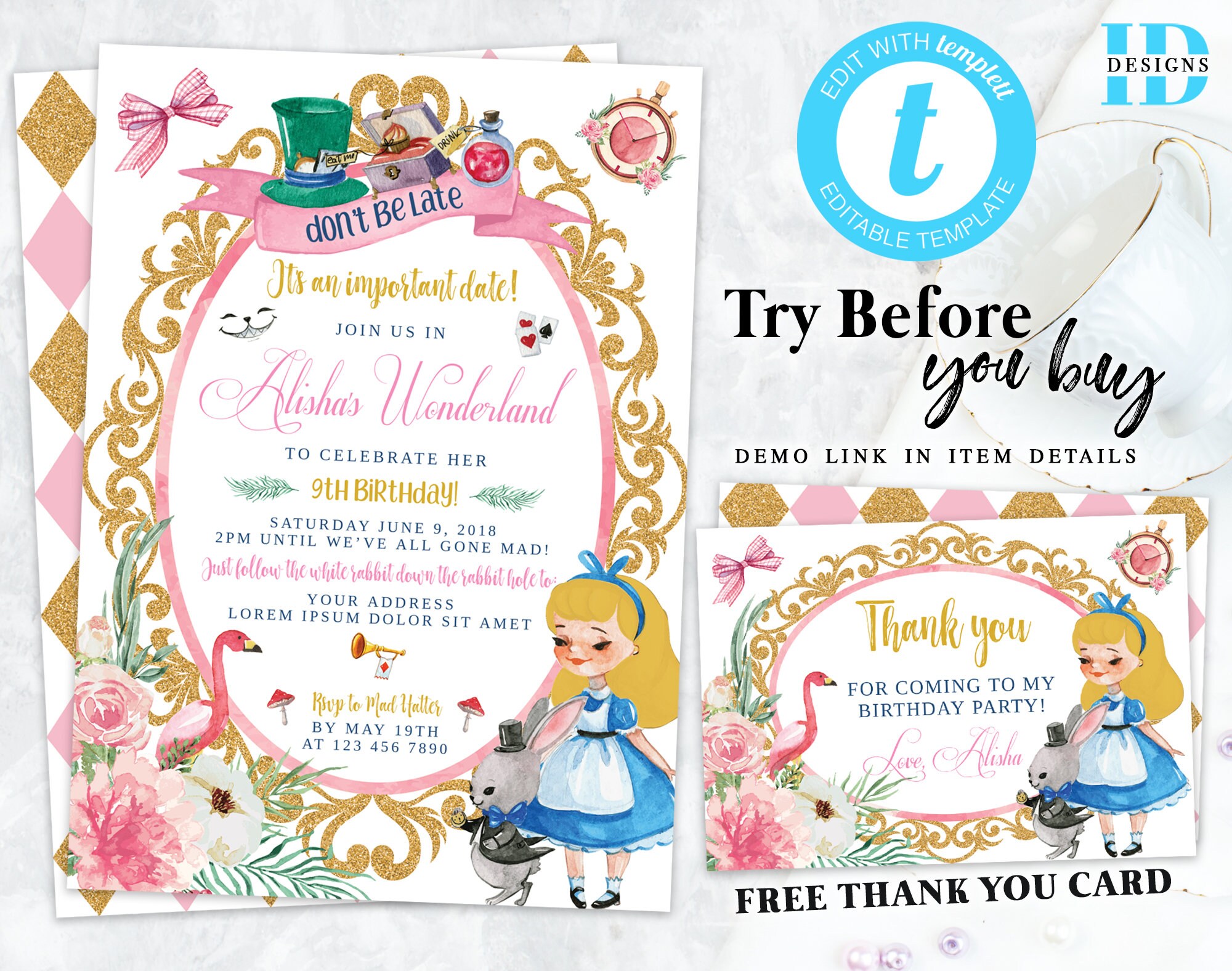 Mad Hatter Hat Invitation