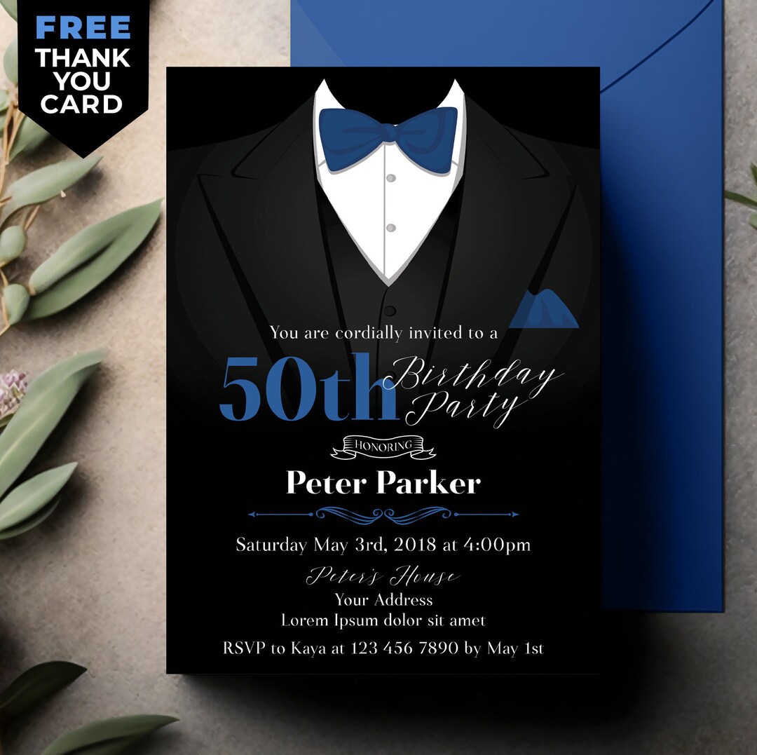 Tuxedo Classic Man Invitation, Tuxedo Jacket Bowtie Gentleman ...