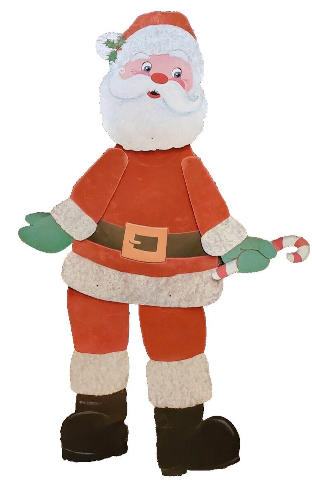 Huge 50" Flocked Jointed Santa Claus Die Cut Diecut Full Body Figure - Etsy