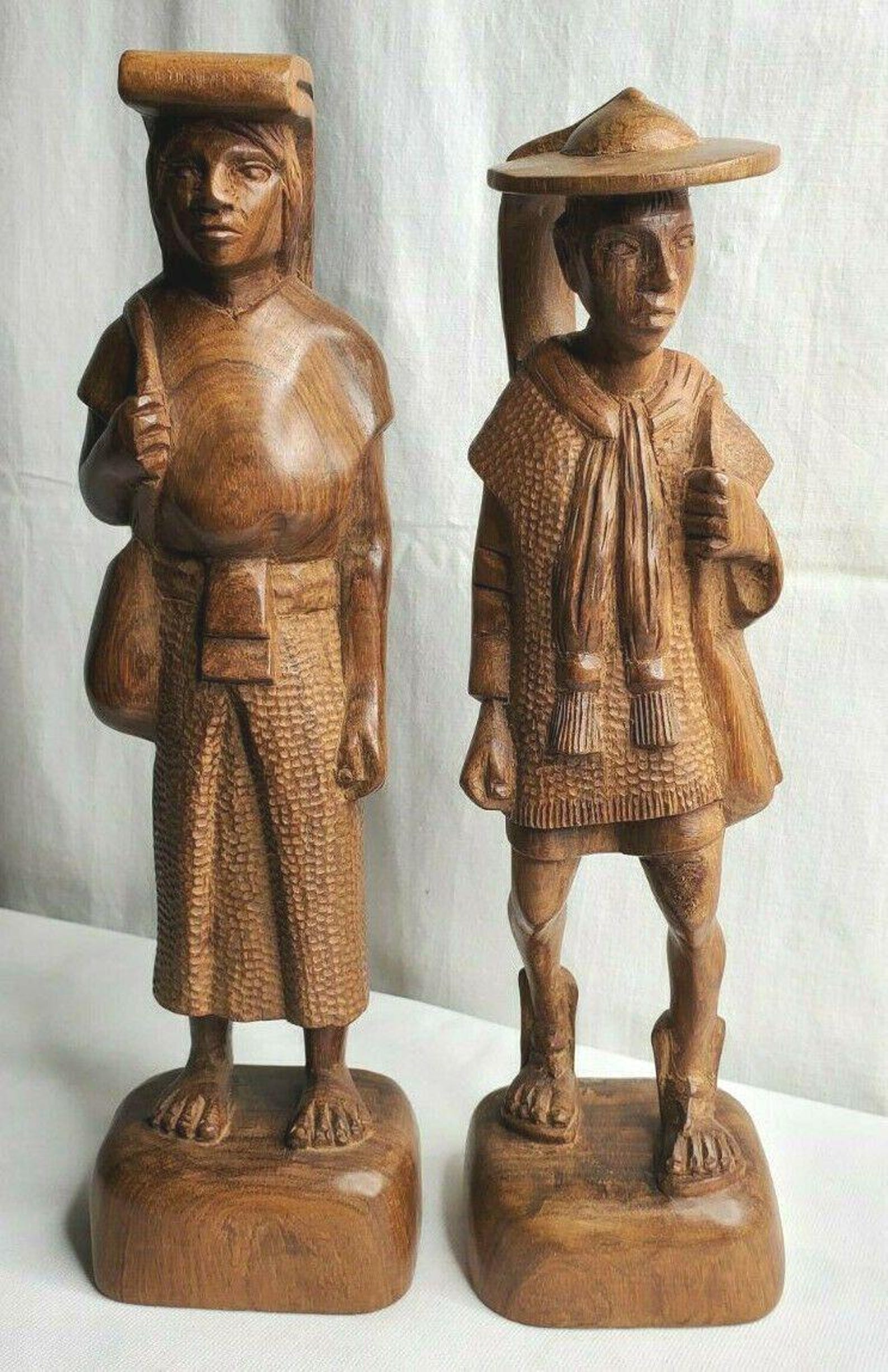 Chamula Chiapas Hand Carved Folk Art Wooden Sculptures Mexican Man ...