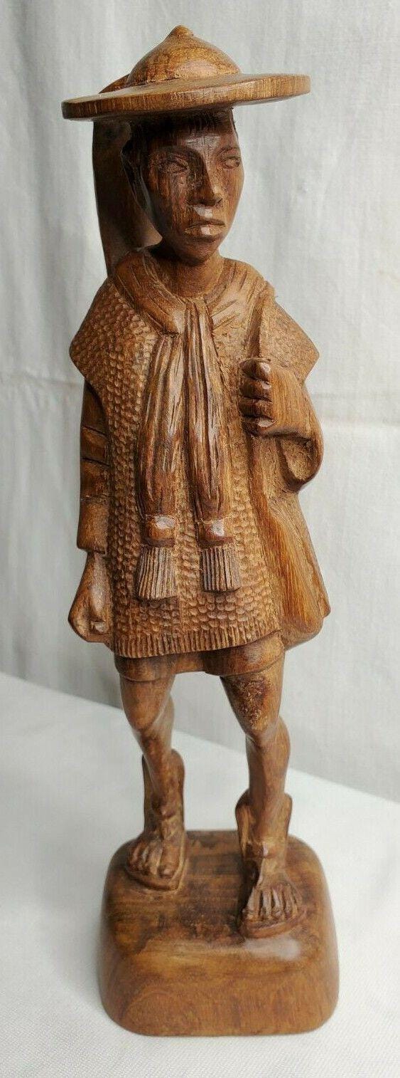 Chamula Chiapas Hand Carved Folk Art Wooden Sculptures Mexican Man ...