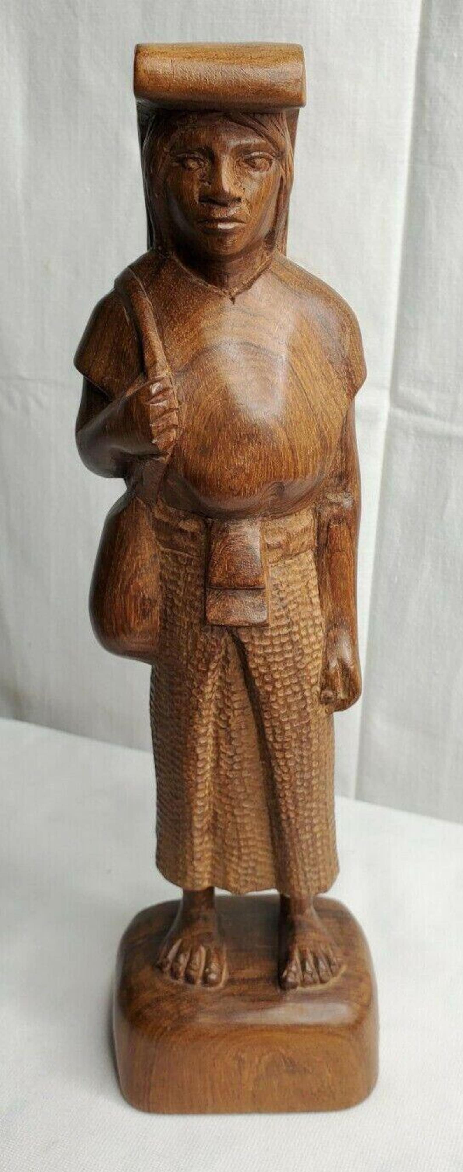 Chamula Chiapas Hand Carved Folk Art Wooden Sculptures Mexican Man ...