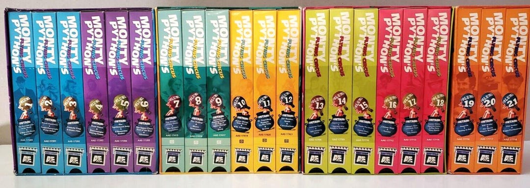 Monty Pythons Flying Circus 21 Vol VHS 4 Seasons Boxed Sets 45 Episodes ...