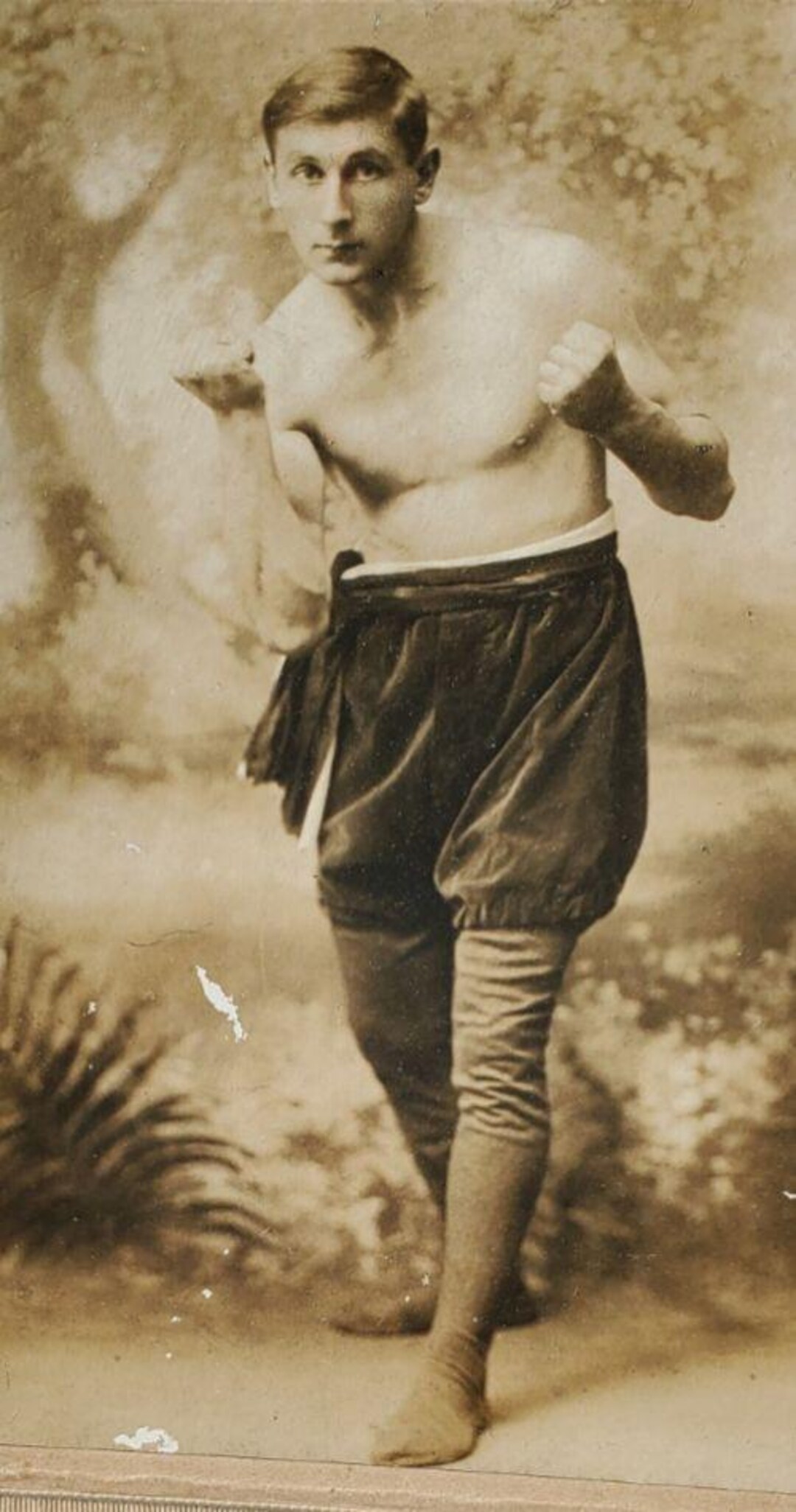 Cabinet Card Photo Bare Knuckle Boxing Boxer Bell Studio Jersey City NJ ...
