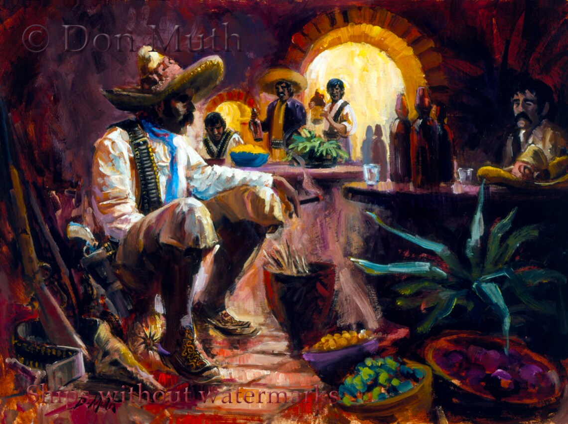 Pancho Villa En Cantina - Giclee Print of Oil Painting by Donald ...