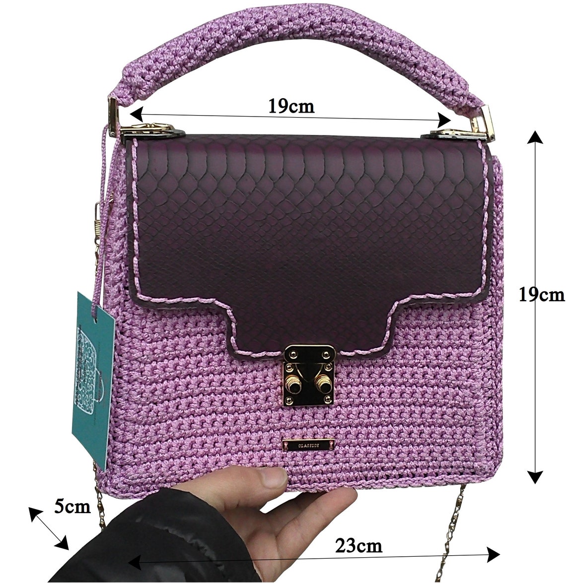 Classic Handbag in Retro Style.lilac Kelly Bag. Eco-leather With ...