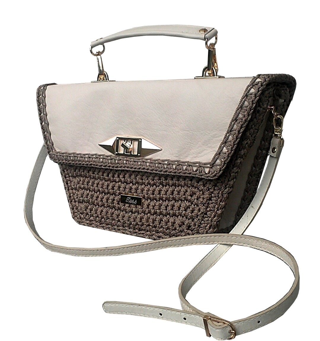 Women's Classic Leather Handbag.beige-brown Trapezoidal Bag. Genuine ...