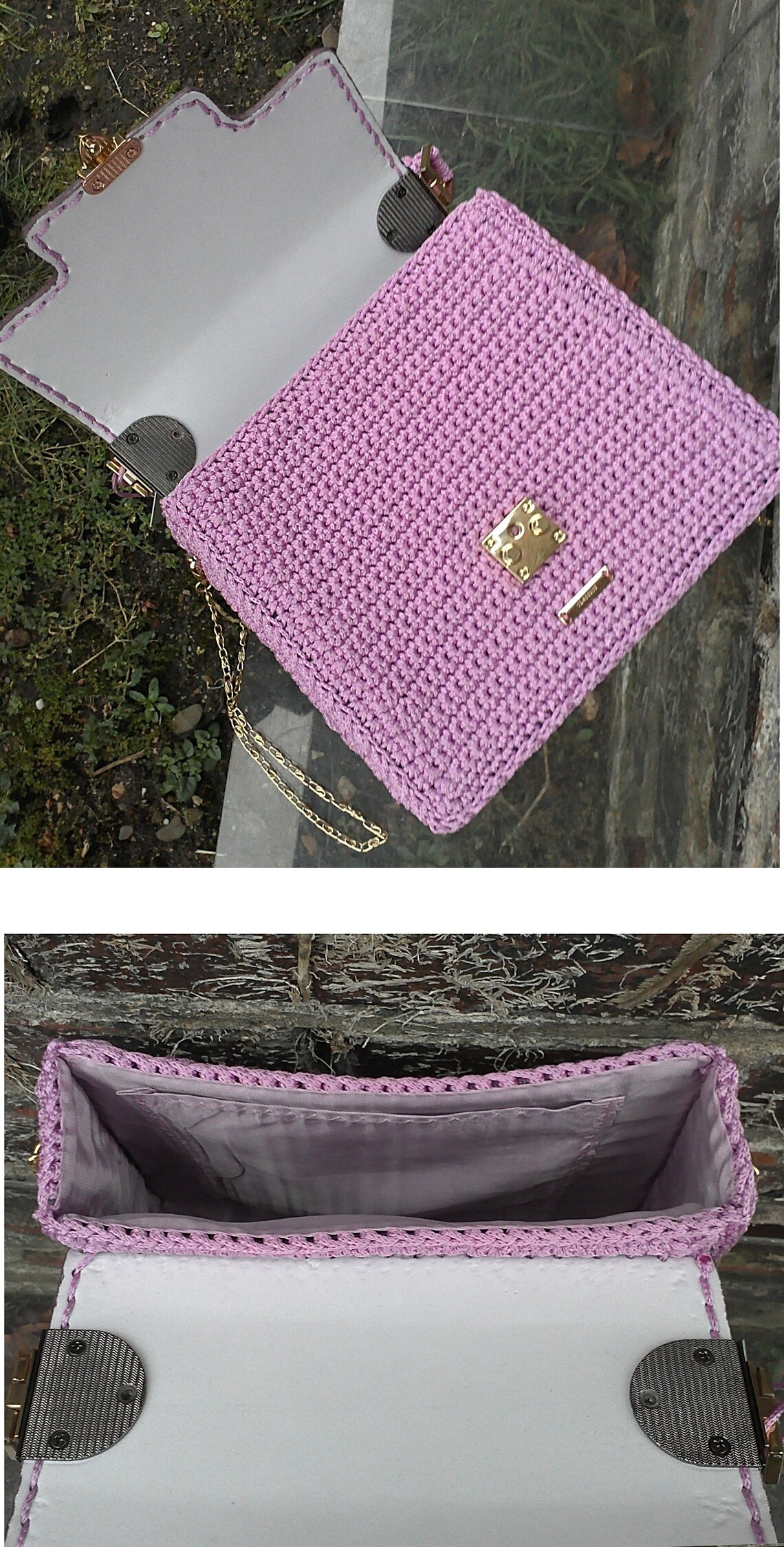 Classic Handbag in Retro Style.lilac Kelly Bag. Eco-leather With ...