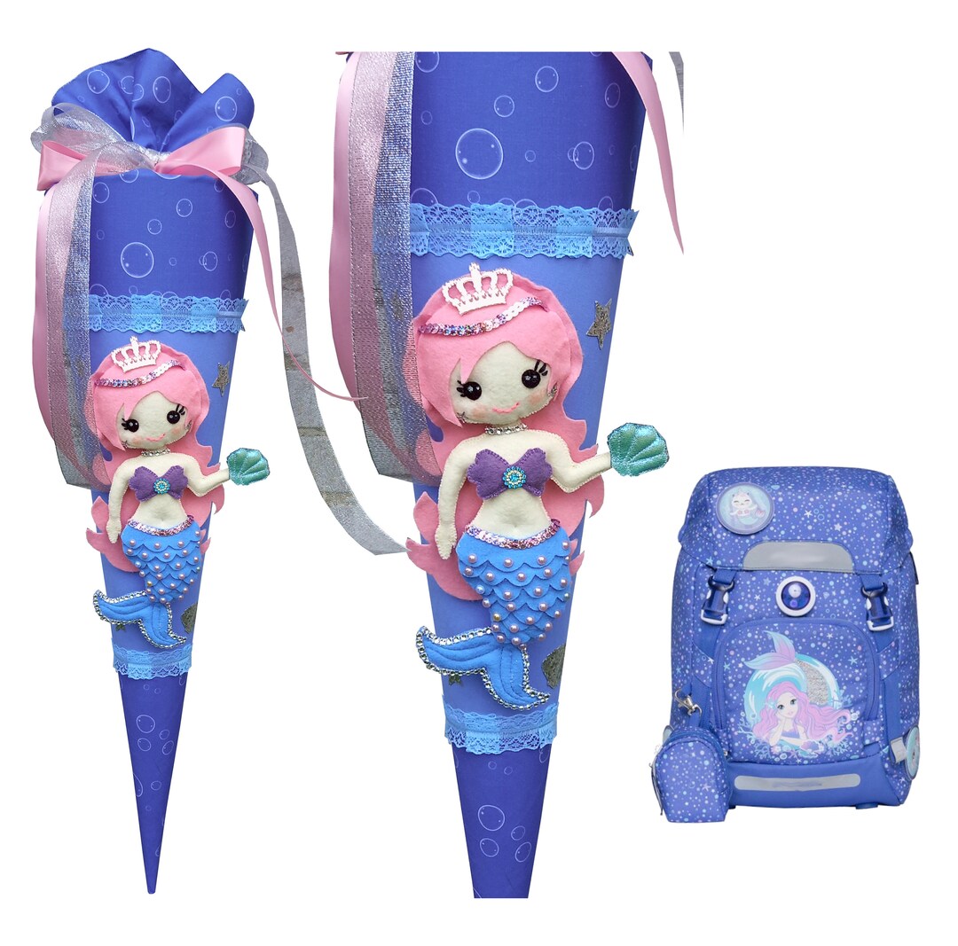 Mermaid School Cone Matching Aquagirl and Mermaid Bella, for Girls ...