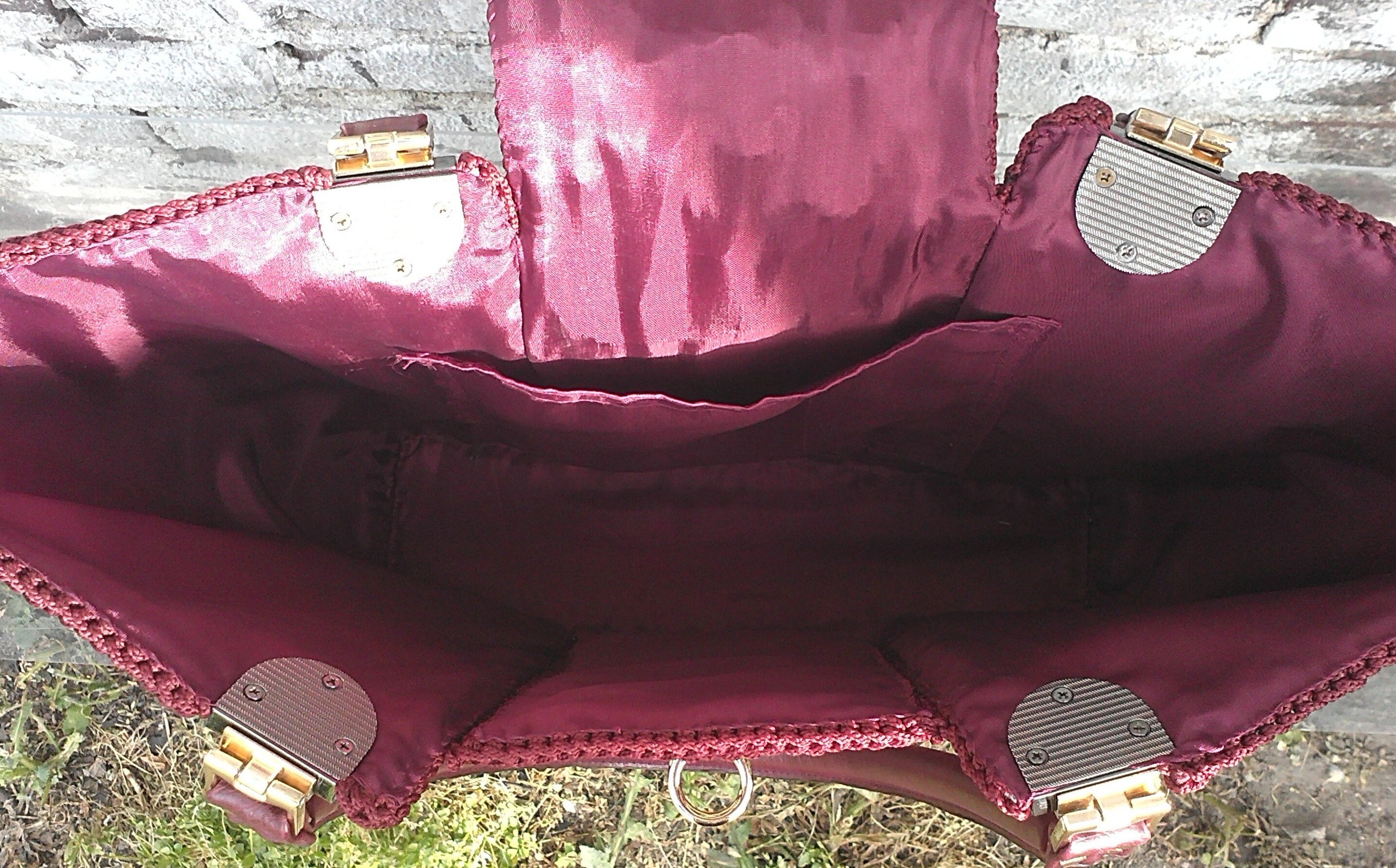 Women's Large Wine Red Leather Shoulder Bag With - Etsy