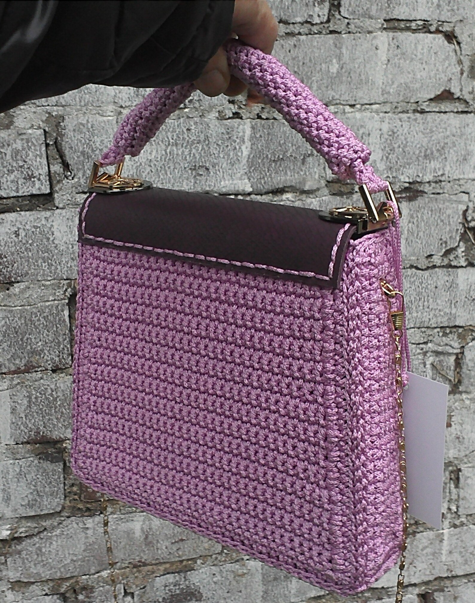 Classic Handbag in Retro Style.lilac Kelly Bag. Eco-leather With ...